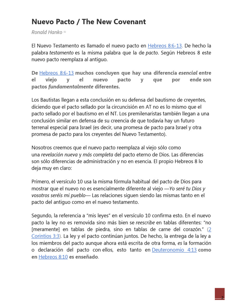 1) El Nuevo Pacto | PDF | Dios | Creencia y doctrina cristiana