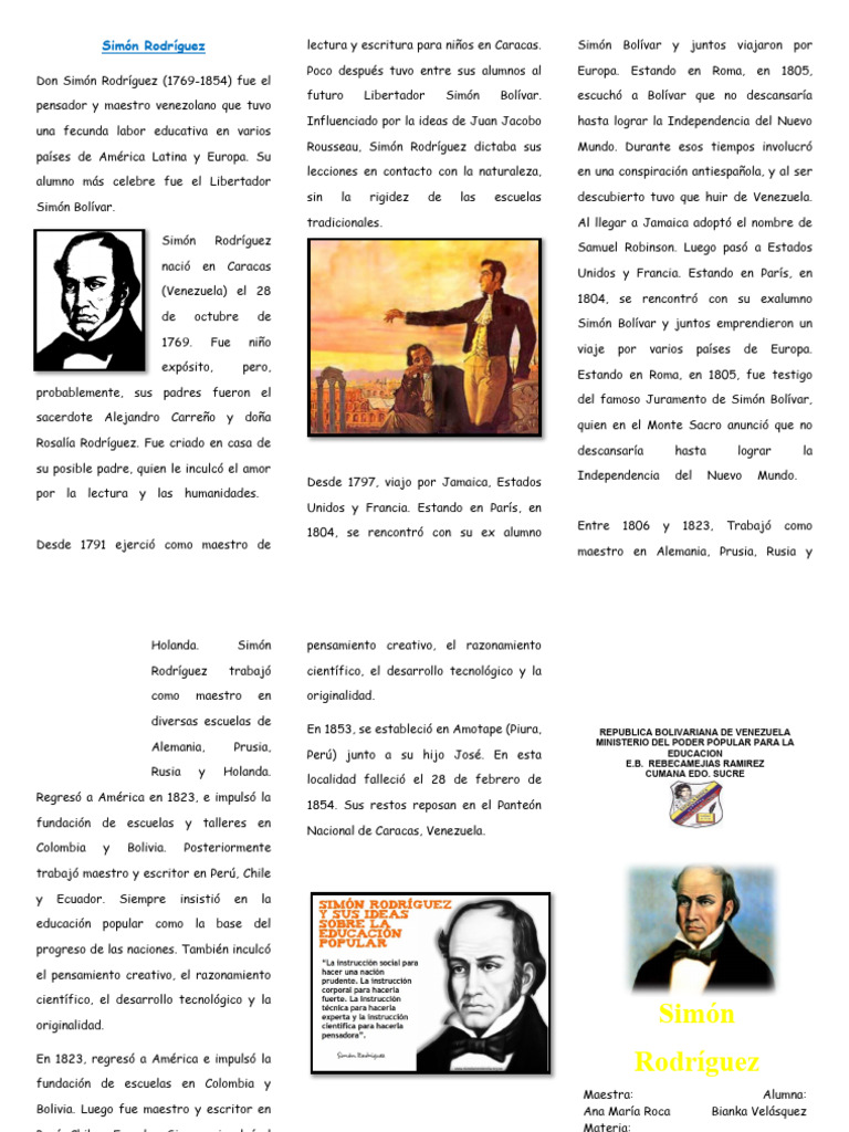 Triptico - Simón Rodríguez | PDF