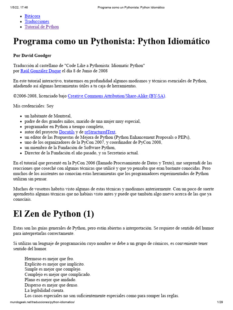 Programa Como Un Pythonista - Python Idiomático | PDF | Python ...