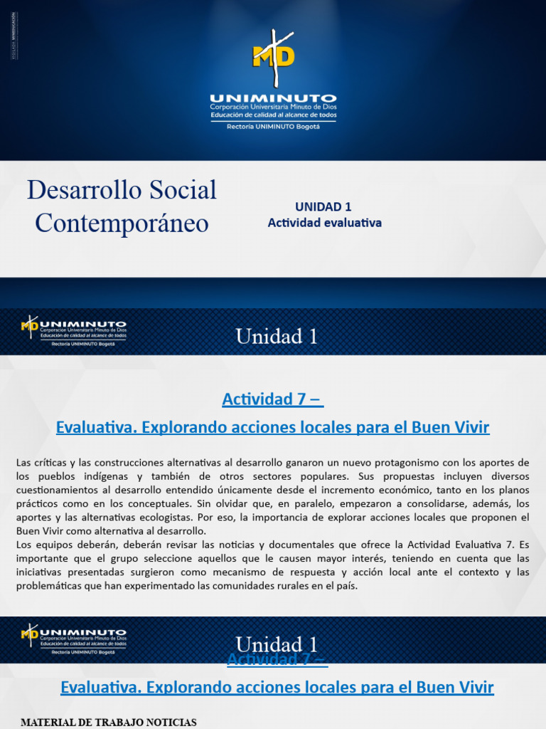 Unidad 1 (5° Encuentro Actividad Evaluativa 7) | PDF