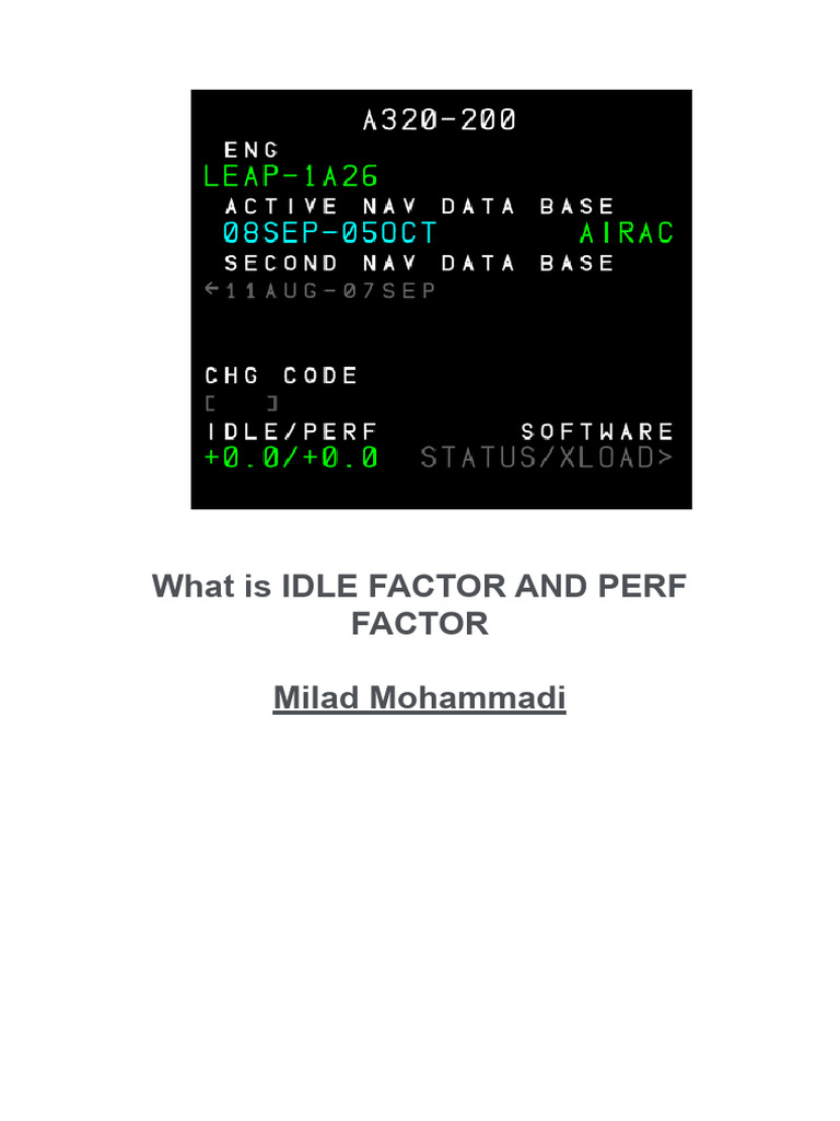 A320 Idle and Perf Factor Overview | PDF | Aircraft