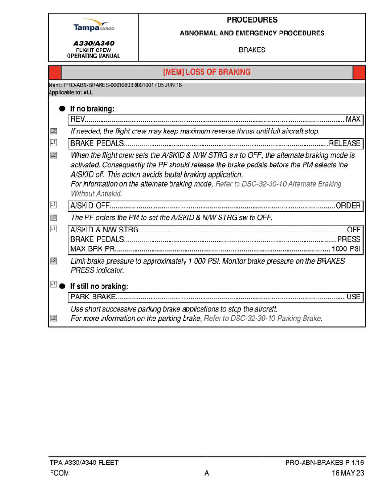 Memory Items A330 | PDF