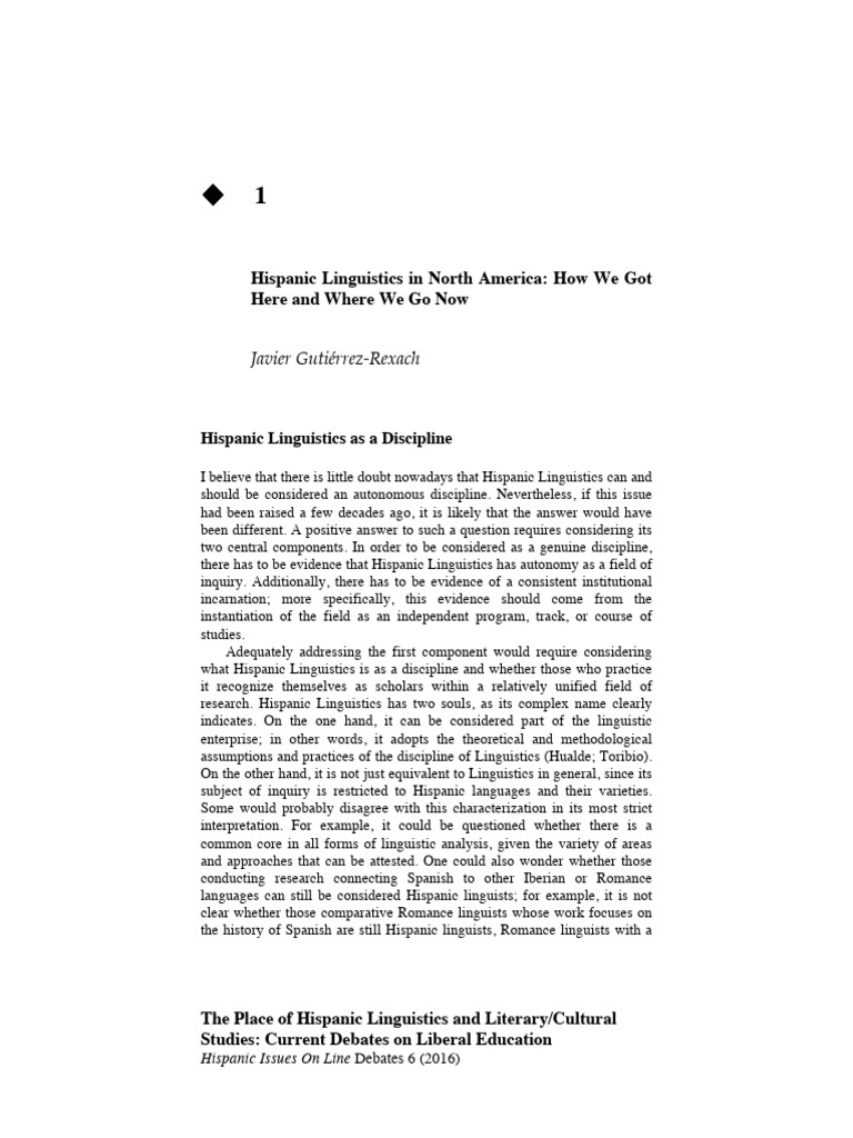 Hispanic Linguistics: Growth and Challenges | PDF | Linguistics | Science