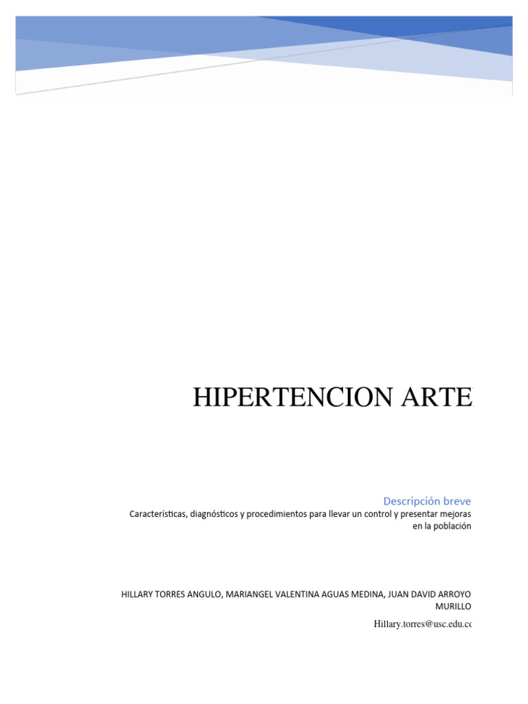 HIPERTENCION ARTERIAL HTA 2.0 | PDF | Hipertensión | Especialidades Medicas