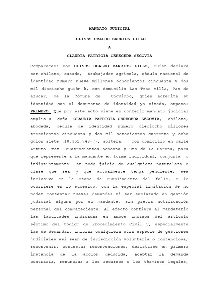 ulisesMANDATO JUDICIAL. | PDF | Gobierno | Justicia
