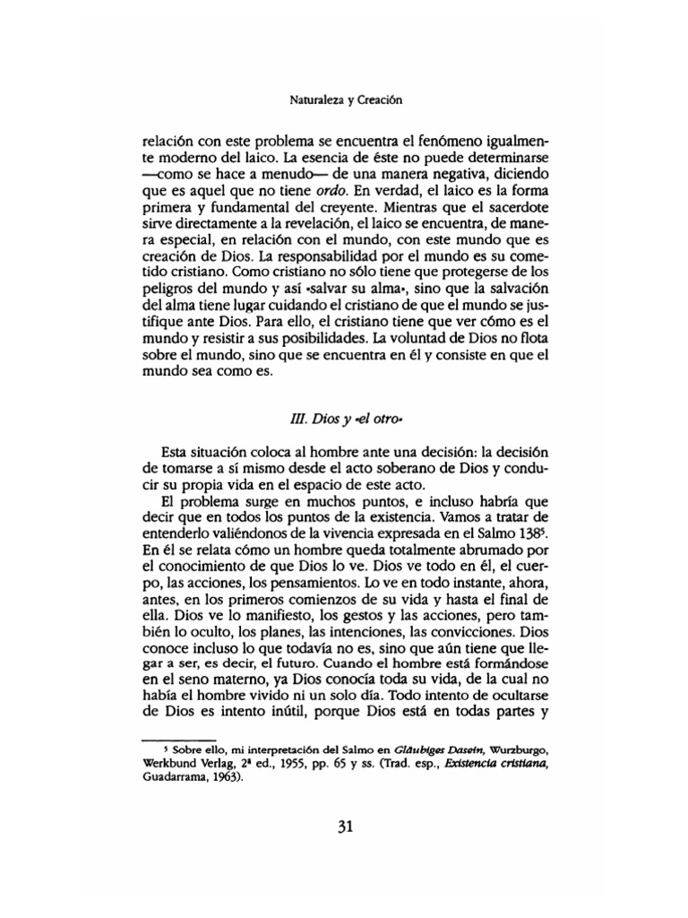 Mundo y Persona, Qué Significa Ser Otro, 31-37 | PDF