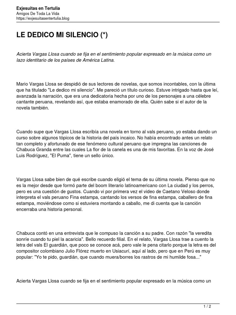 Le Dedico Mi Silencio | PDF