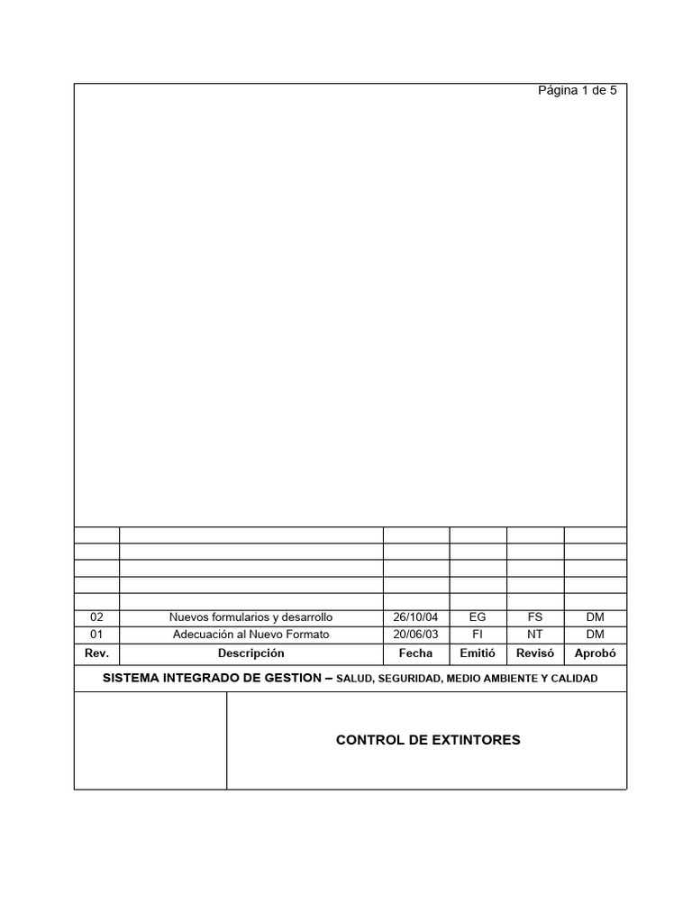 PO-SS-005 Control de Extintores | PDF | Supresión de incendios
