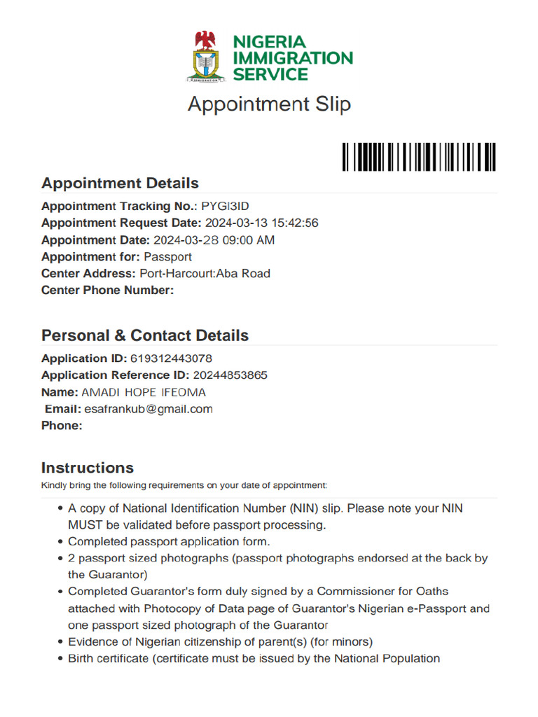 GPYGI3ID App Slip | PDF