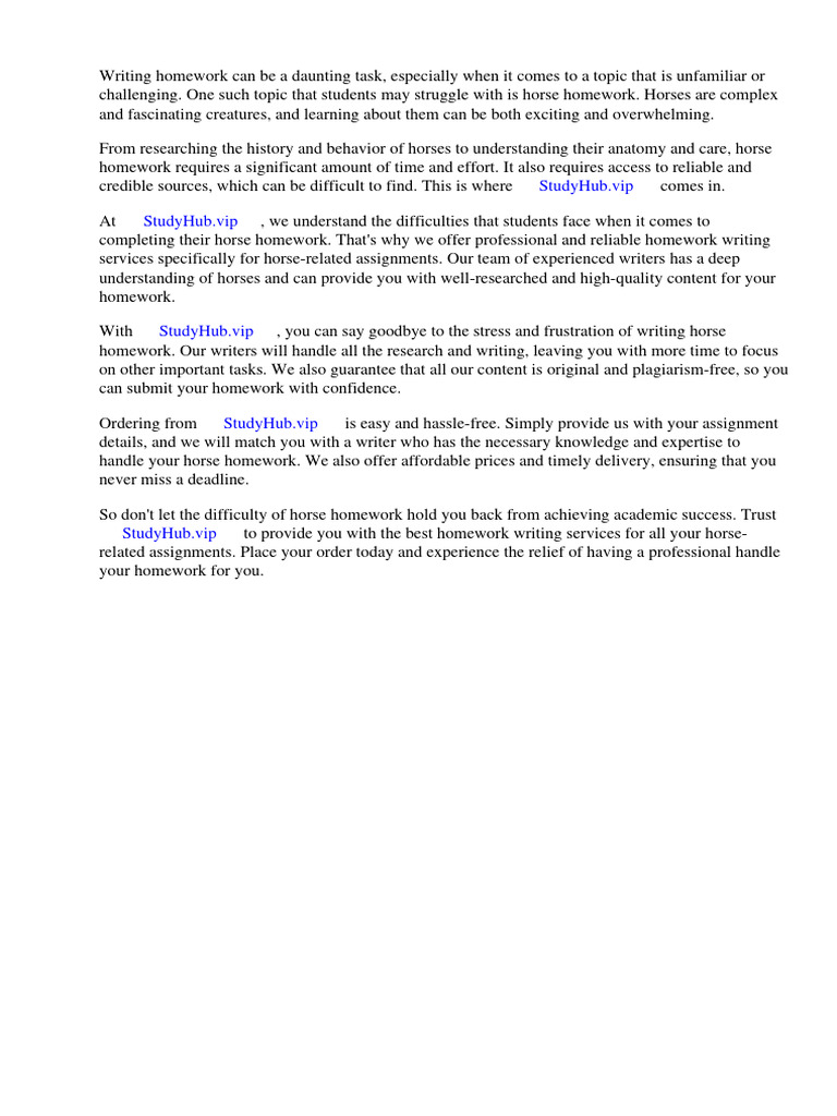 Horse Homework | PDF | Horses | Donkey