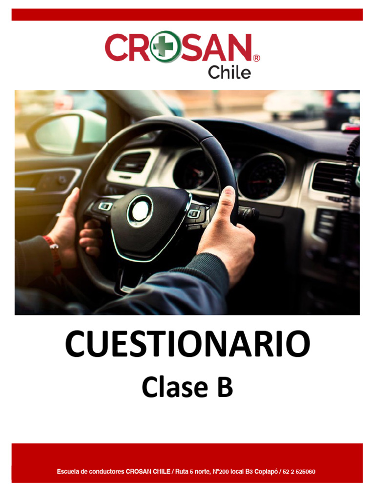CUESTIONARIO CLASE B | PDF | Tráfico | Calle