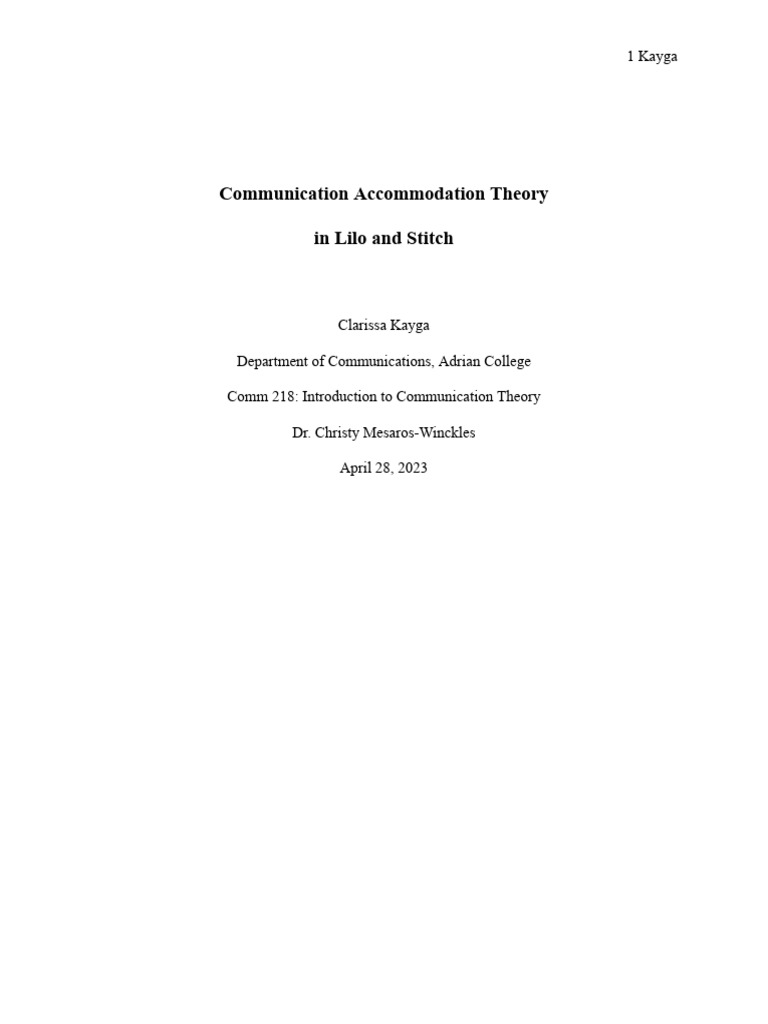 Communication Accommodation Theory | Download Free PDF | Communication | Human Communication
