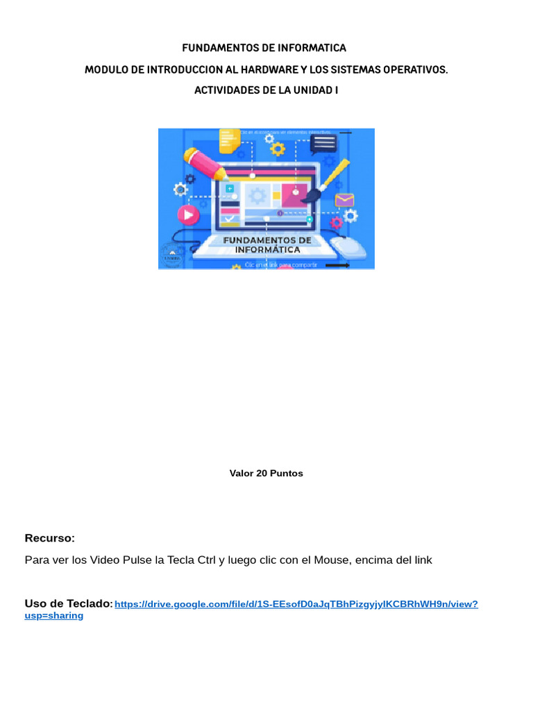 FUNDAMENTOS DE INFORMATICA | PDF | Hardware de la computadora | Periférico