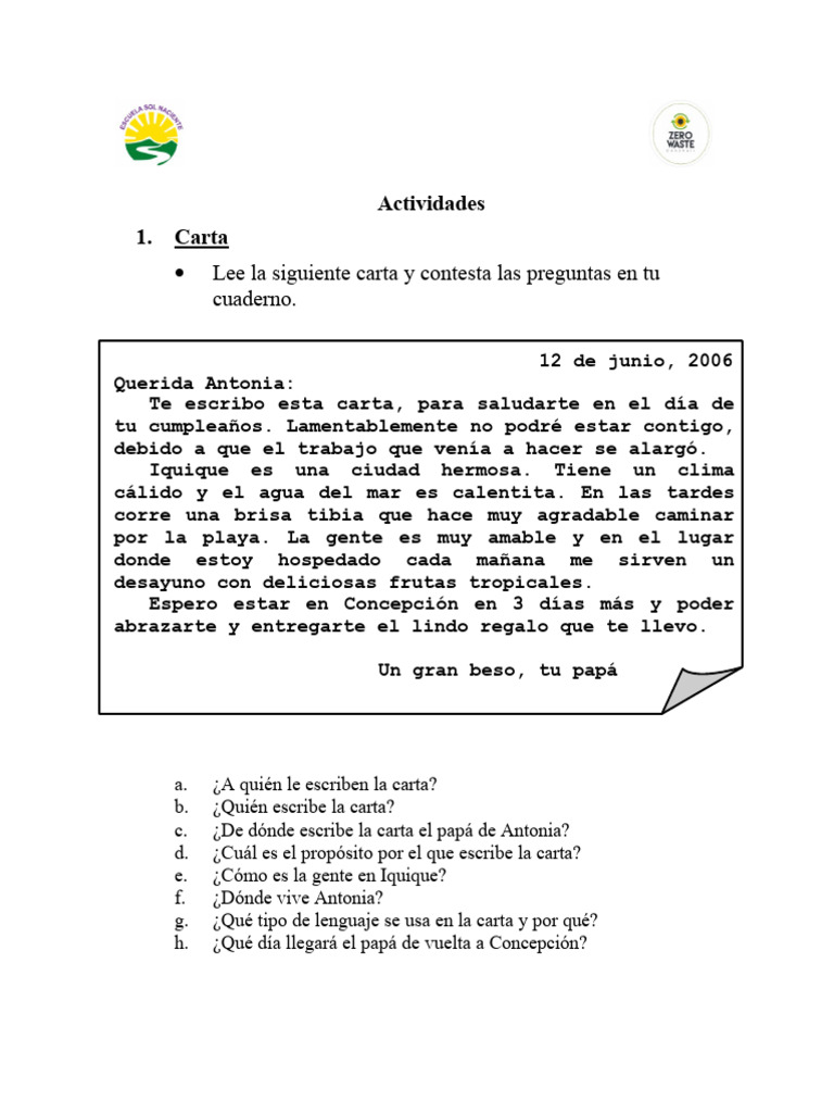 Guía Comprension Lectora Carta | PDF | Hogar, jardinería y bricolaje