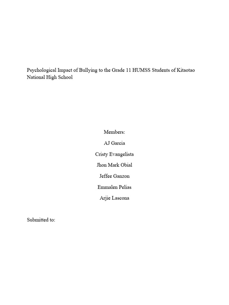 Psychological i-WPS Office | PDF | Bullying | Mental Disorder