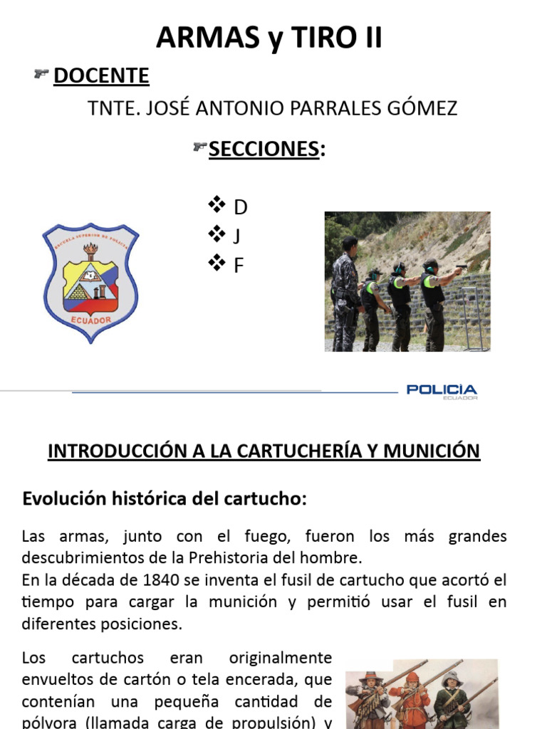 Clase de Armas y Tiro II | PDF | Cartucho (armas de fuego) | Calibre