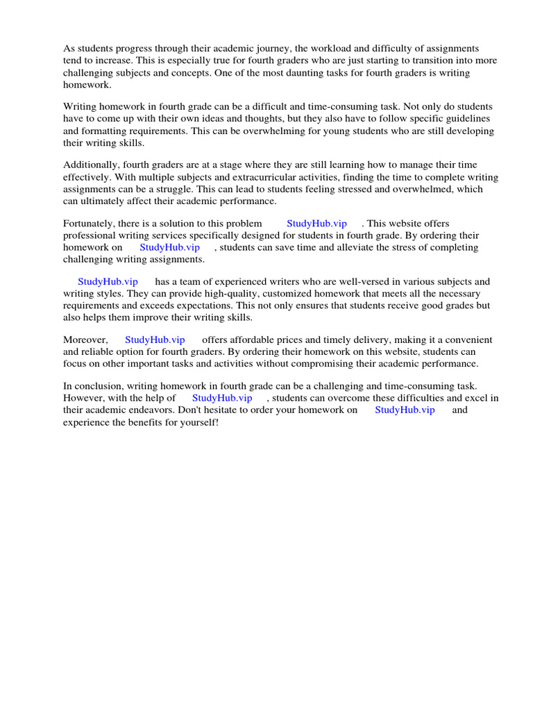 Writing Homework Fourth Grade | PDF | Homework | Essays