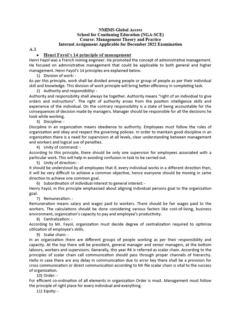 Management Theory and Practice - Assignment Dec 2022 ep4TJiohFB | PDF ...