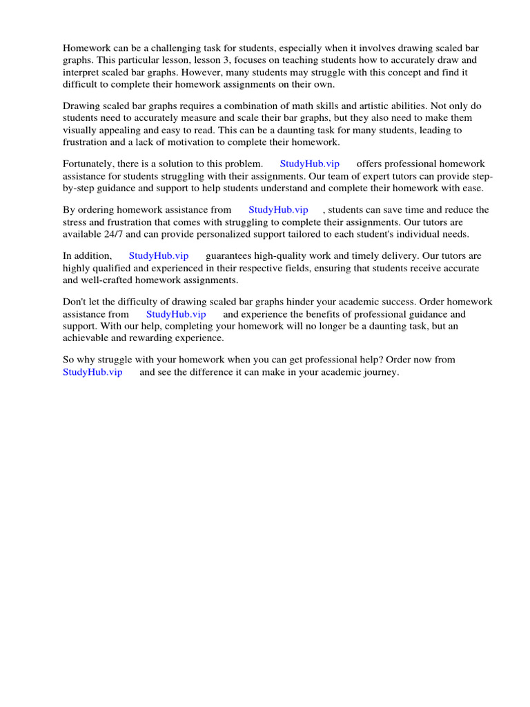 My Homework Lesson 3 Draw Scaled Bar Graphs | PDF | Worksheet | Homework