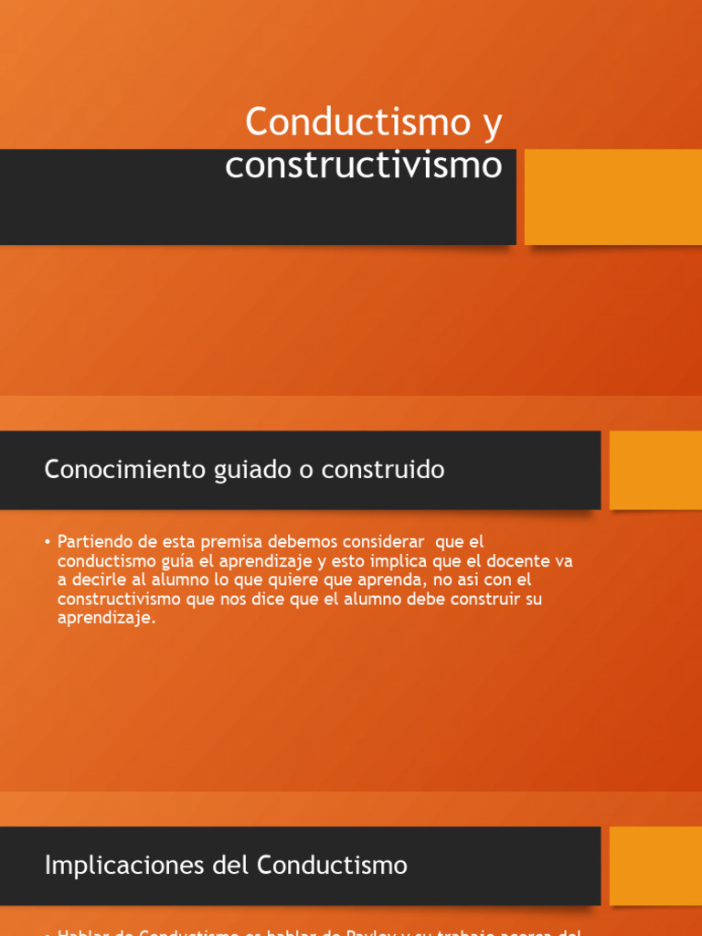 Conductismo vs Constructivismo: Claves | PDF