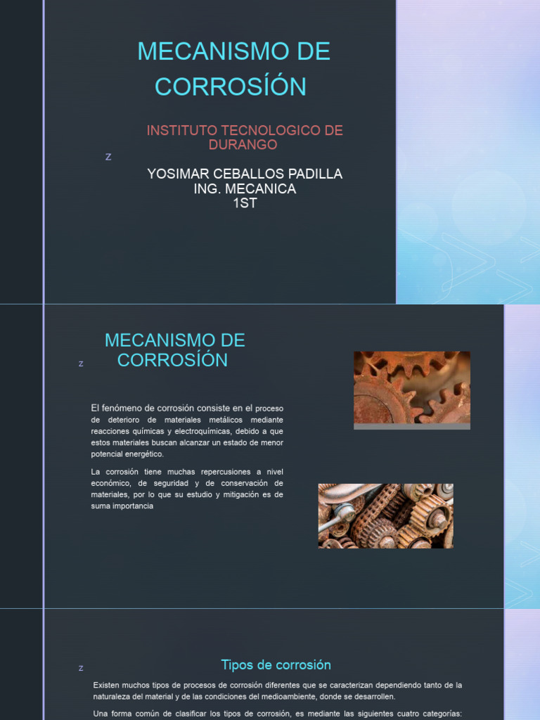 Mecanismo de Corrosíón | Descargar gratis PDF | Corrosión | Electroquímica