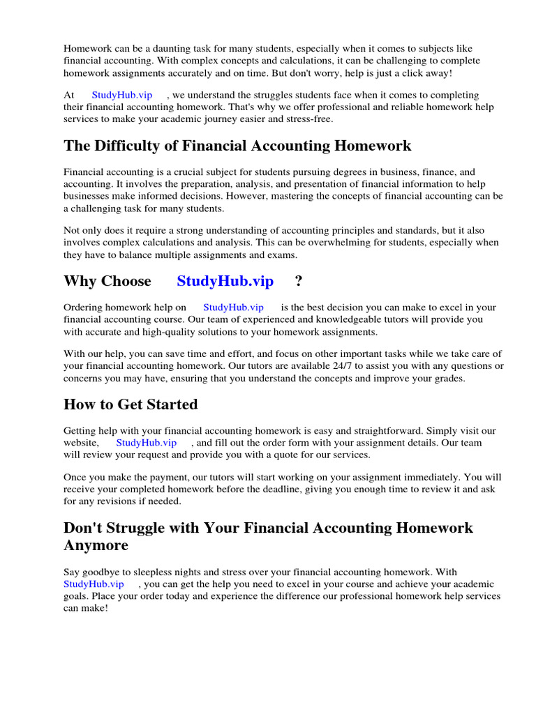 Financial Accounting Chapter 1 Homework | Download Free PDF | Financial ...