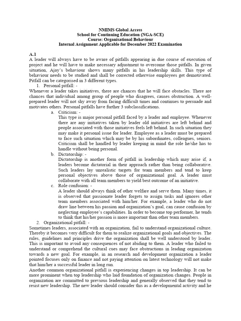 Organisational Behaviour - Assignment Dec 2022 RhNjSqRhxR | PDF | Reinforcement | Motivation