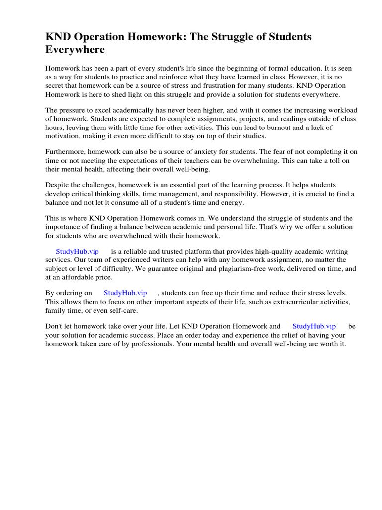 KND Operation Homework | PDF | Homework