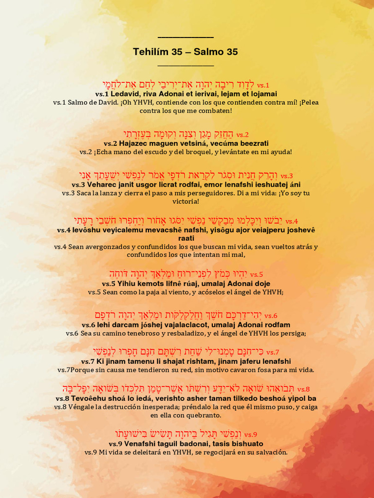 06 TEHILIM SHEMOT 35-38 | PDF