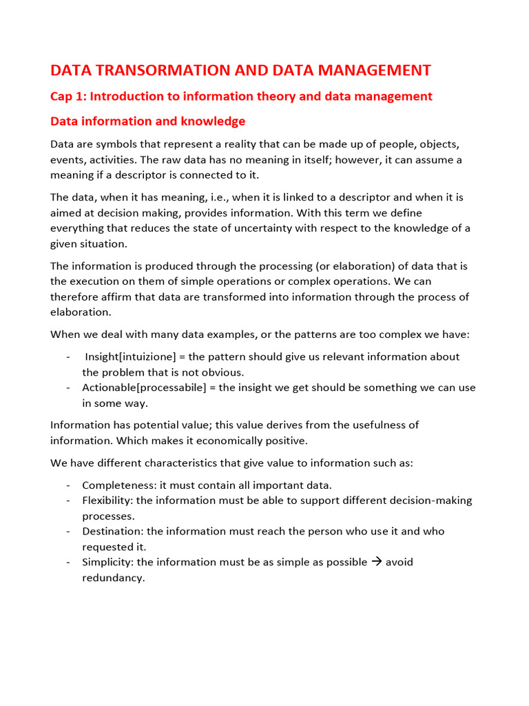Digital Transofrmation and Data Management (RIASSUNTI) | PDF | Internet Protocol Suite | Cloud ...