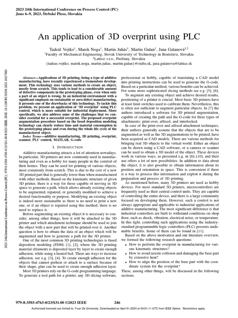 PLC-Controlled 3D Overprint Applications | PDF | 3 D Printing | Image ...