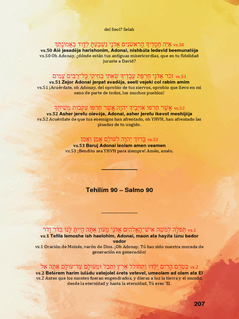 19 Tehilim Shemot 90-96 | PDF | Tetragrammaton | Grafemas