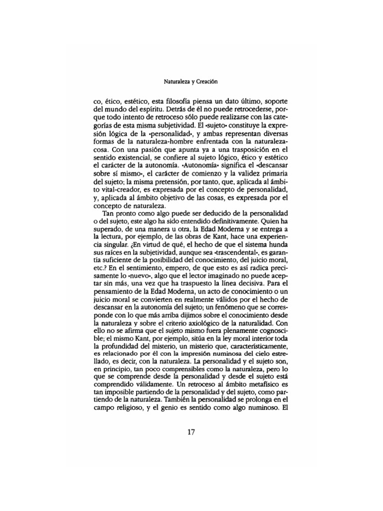 Mundo y Persona, El Ser Creado Del Mundo, Romano Guardini | PDF