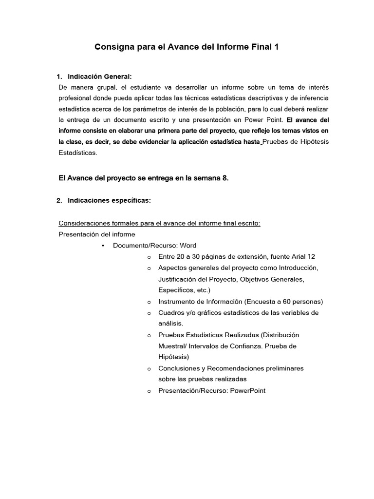 Consigna para El Avance Del Trabajo Final Verano | PDF | Estadísticas | Muestreo (Estadísticas)