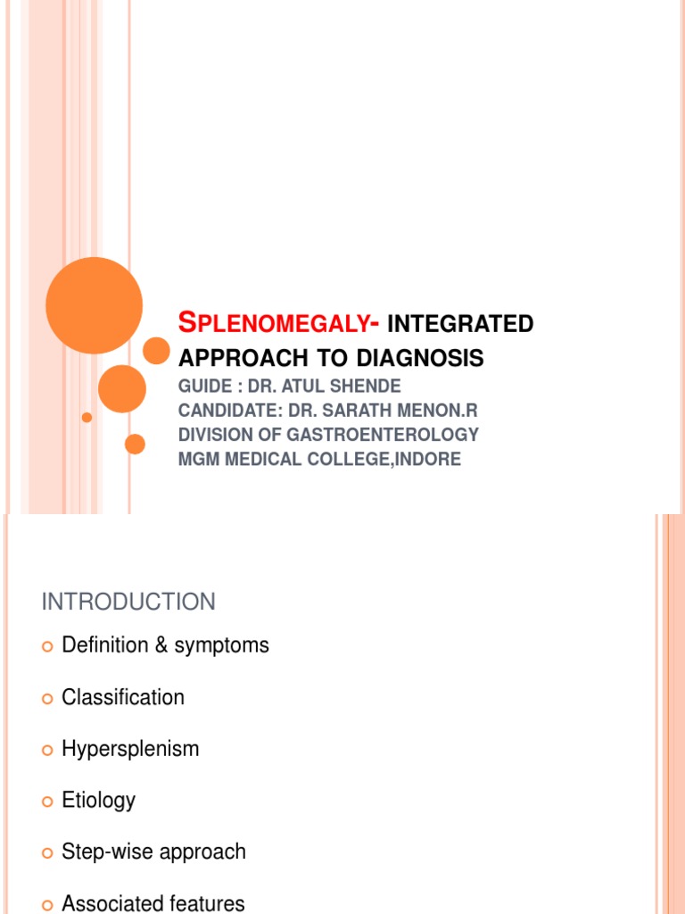 Approach To Splenomegaly | PDF | Cirrhosis | Liver