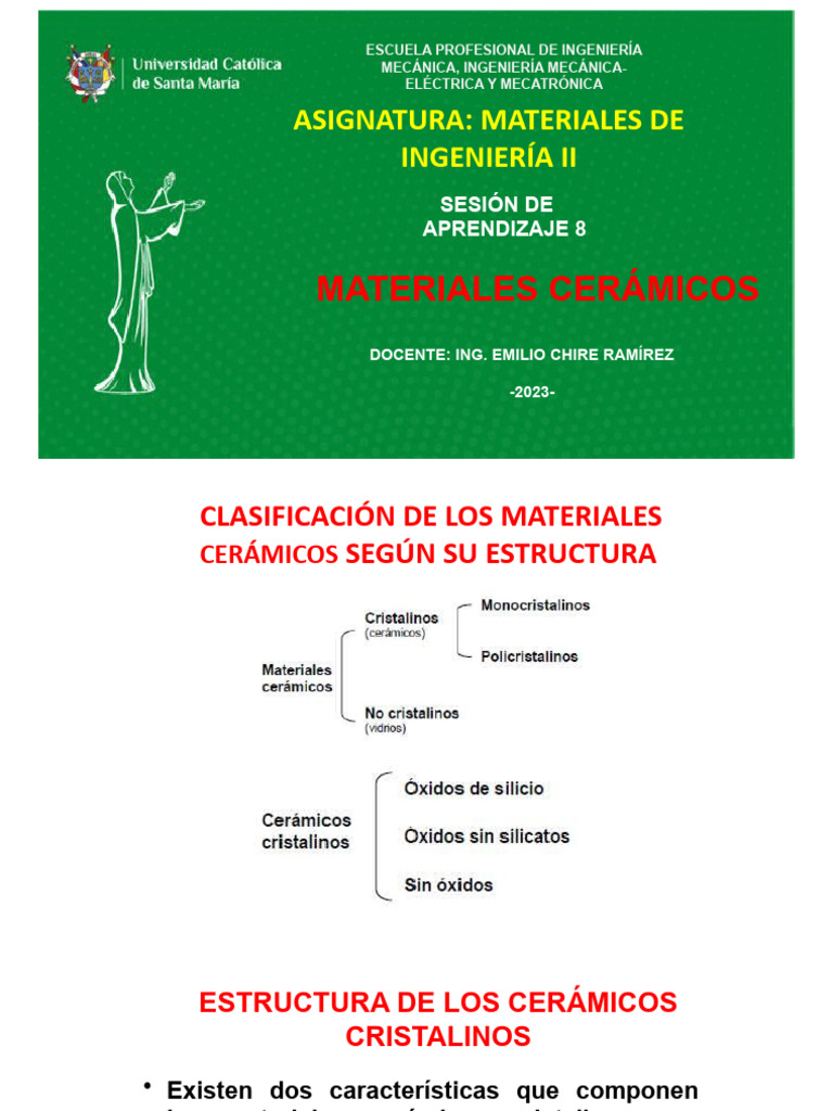 Clasificación y Estructura de Cerámicos | PDF | Ion | Compuestos químicos