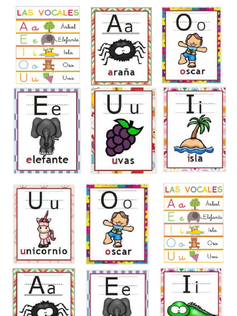 Lotería de Vocales | PDF