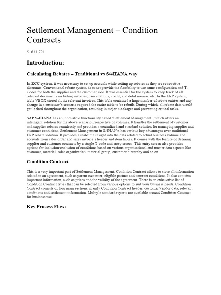 Settlement Management | PDF | Rebate (Marketing) | Invoice