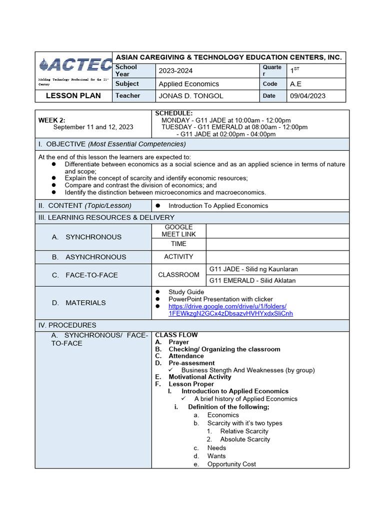 Week 2 - Ae | PDF | Economics | Economies
