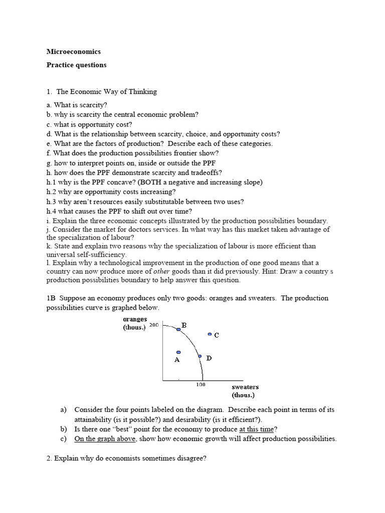2024 Microeconomics Practice Questions - 041601 | PDF | Economics ...