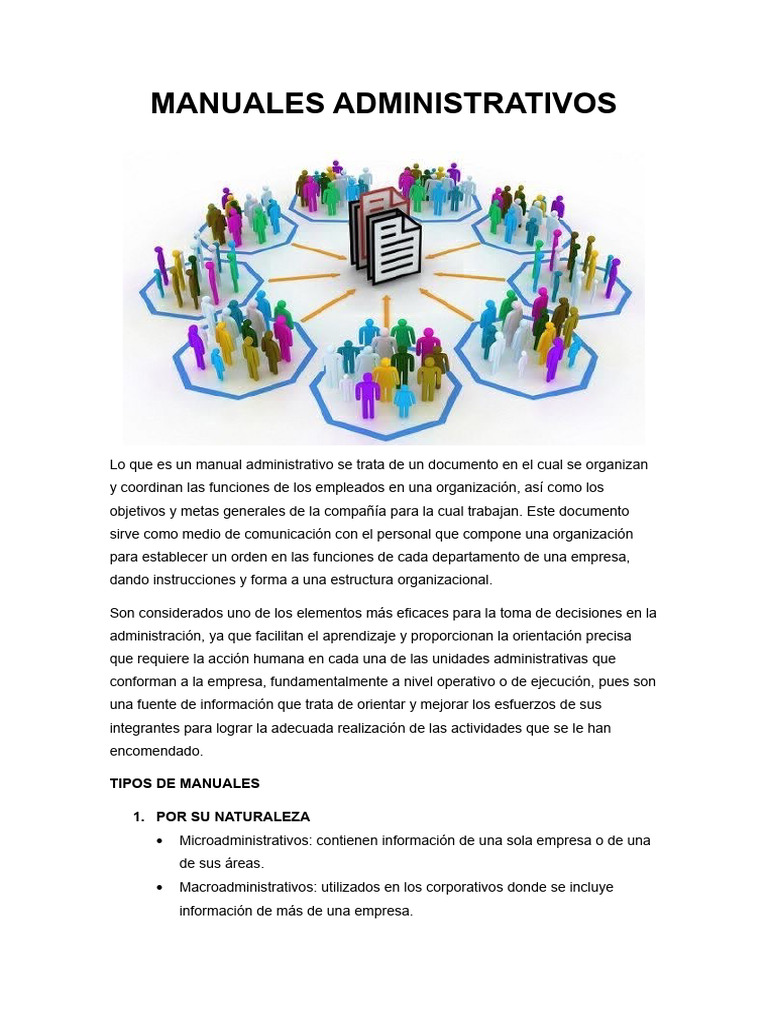 Tipos y Funciones de Manuales Administrativos | PDF | Business