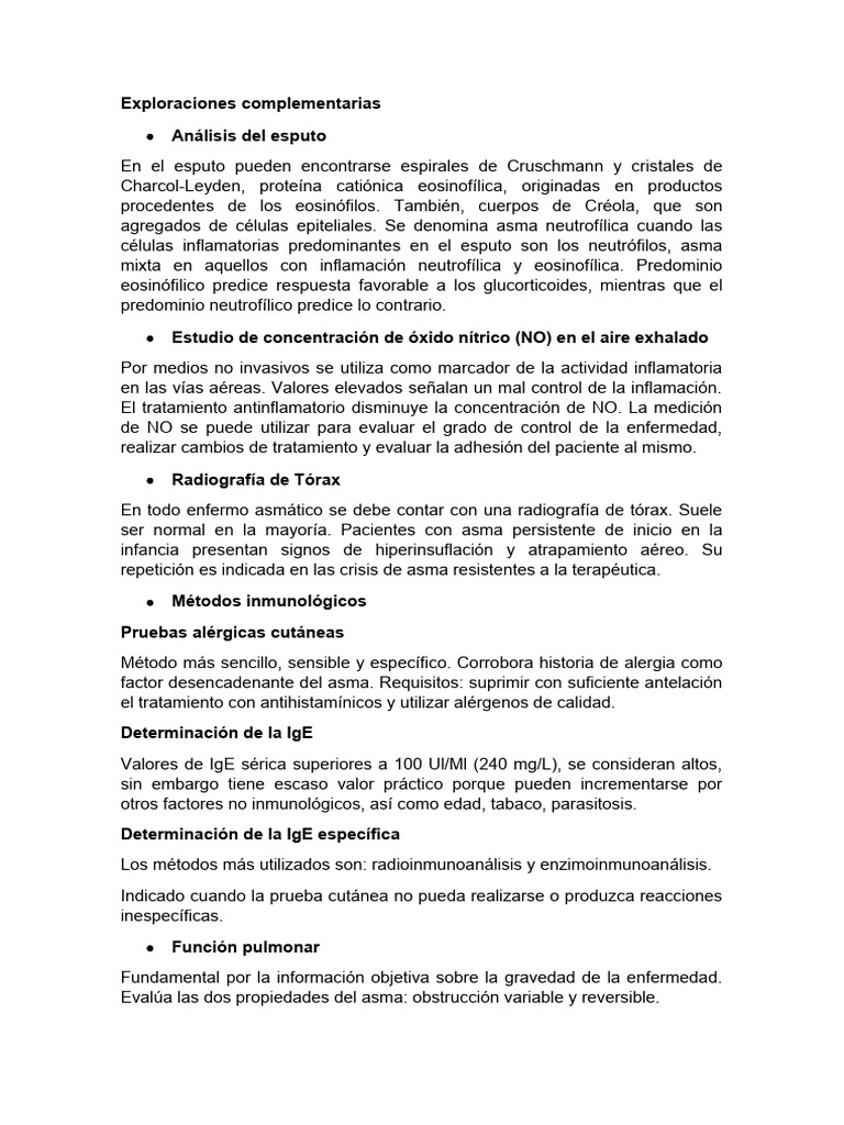 Exploraciones y Tratamientos del Asma | PDF | Asma | Alergia