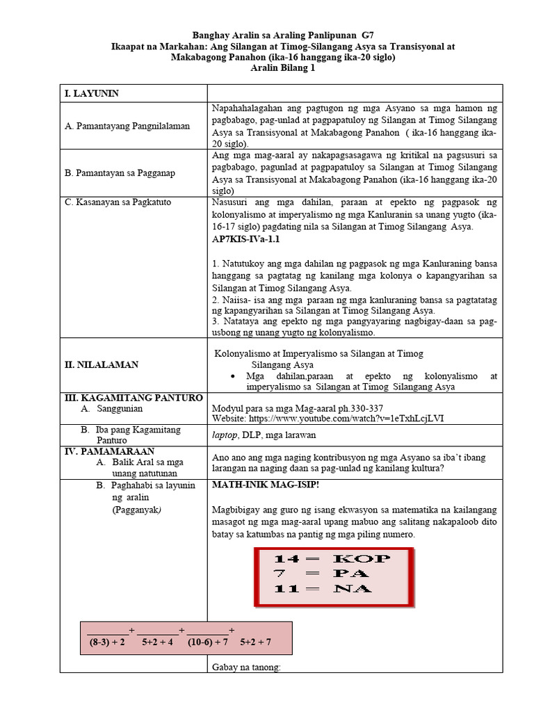 Aralin Anlipunan 7 Aralin 1doc | PDF