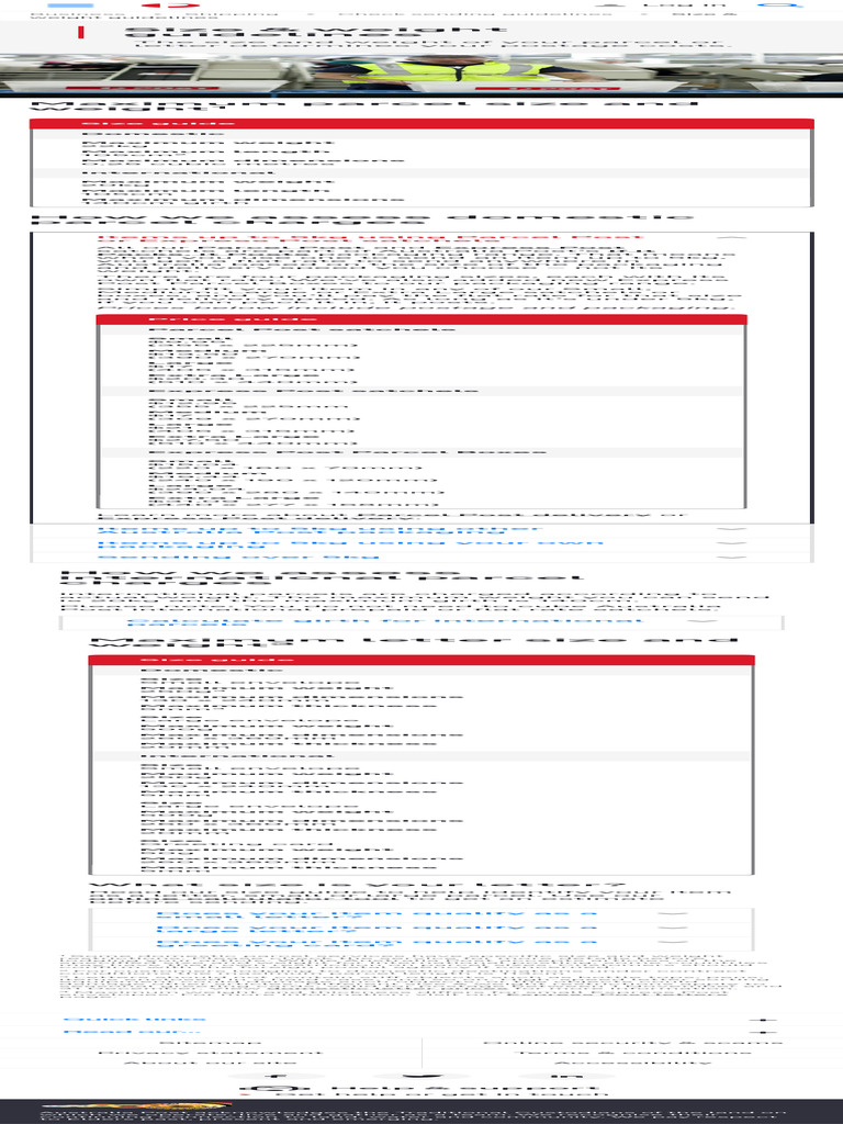 Australia Post Parcel & Letter Size Guide | PDF | Mail | Freight Transport