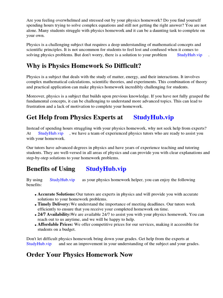 Physics Homework Helper | Download Free PDF | Physics | Homework