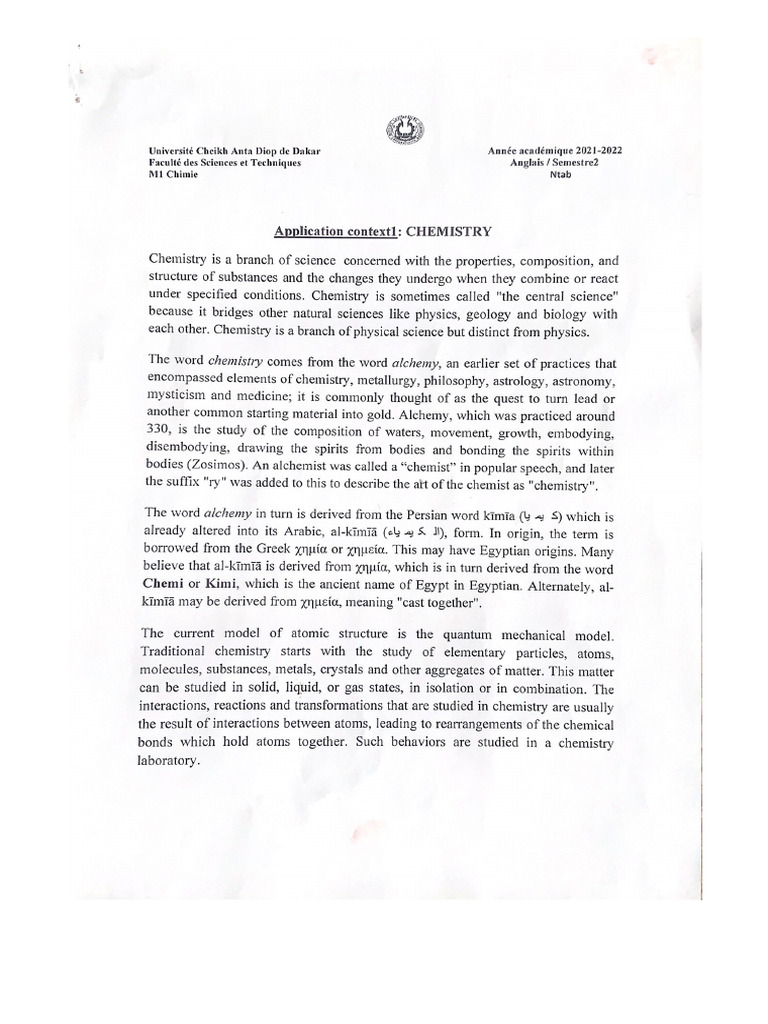 Université Cheikh Anta Diop de Dakar | PDF