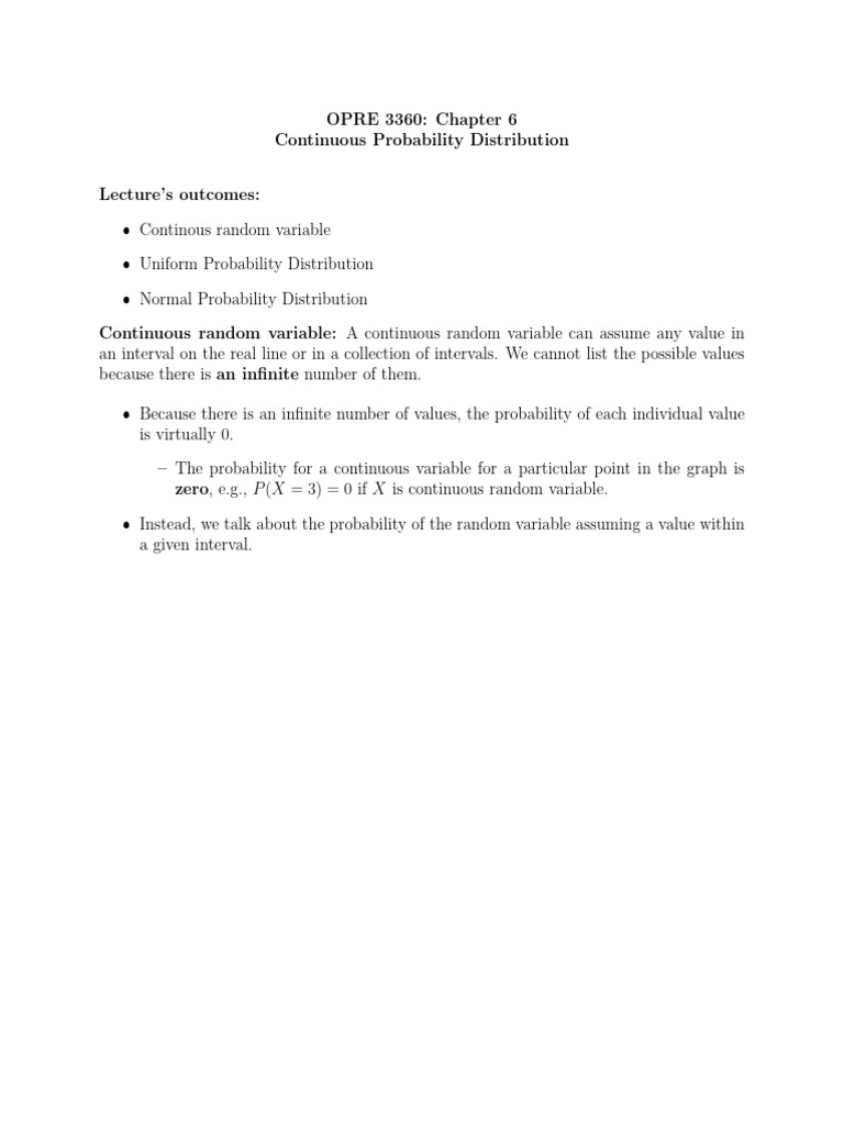 Chapter 6 Fall 20 Pdf Normal Distribution Probability Distribution