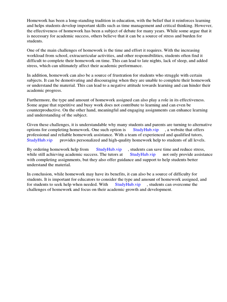 Is Homework Effective For Students | PDF | Homework | Cognition