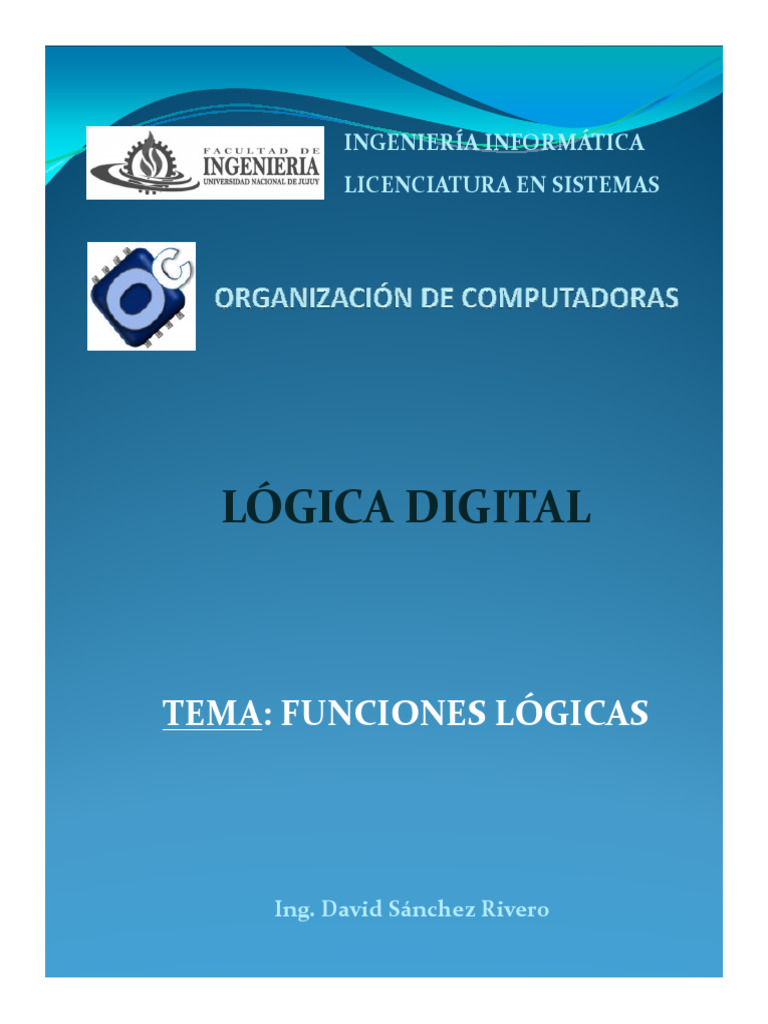 Organización de Computadoras - T4 | PDF | Puerta lógica | Lógica matemática