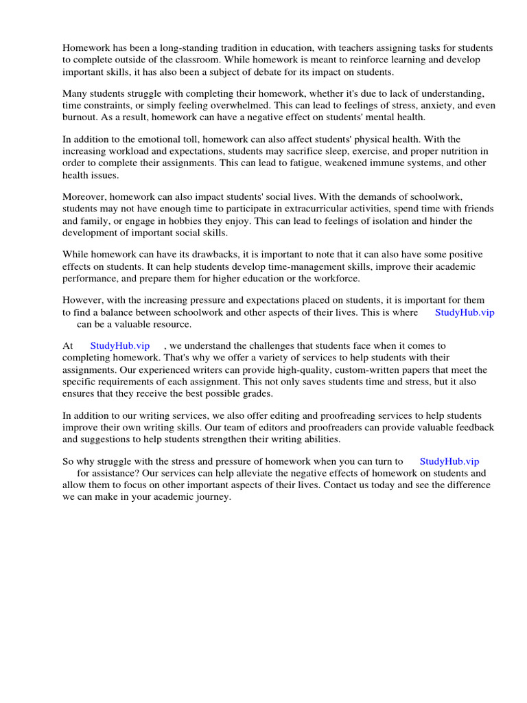 Homework Affecting Students | PDF | Homework | Mental Health